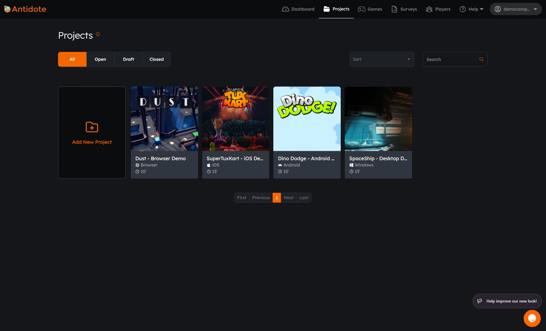 Antidote - 面向游戏工作室的游戏测试和用户研究平台