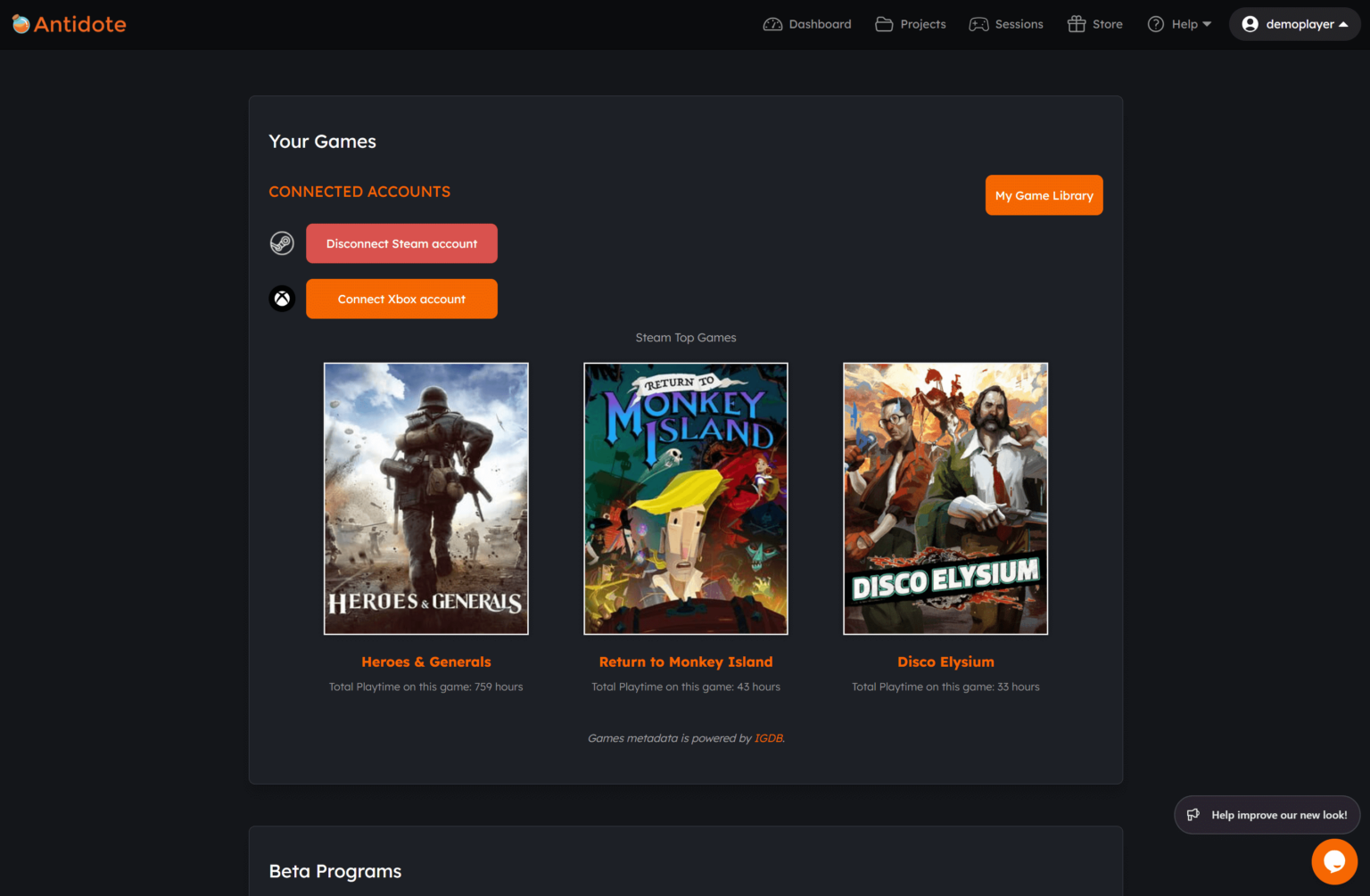 Antidote - Playtesting User Research Platform for Game Studios